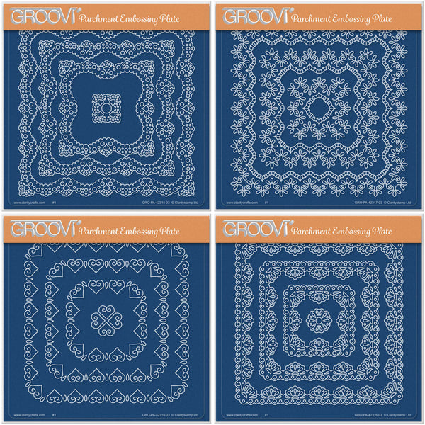 Nested Squares Lace Frames A5 Square Groovi Plate Quartet – Pergamano Nested Squares Lace Frames A5 Square Groovi Plate Quartet – Pergamano