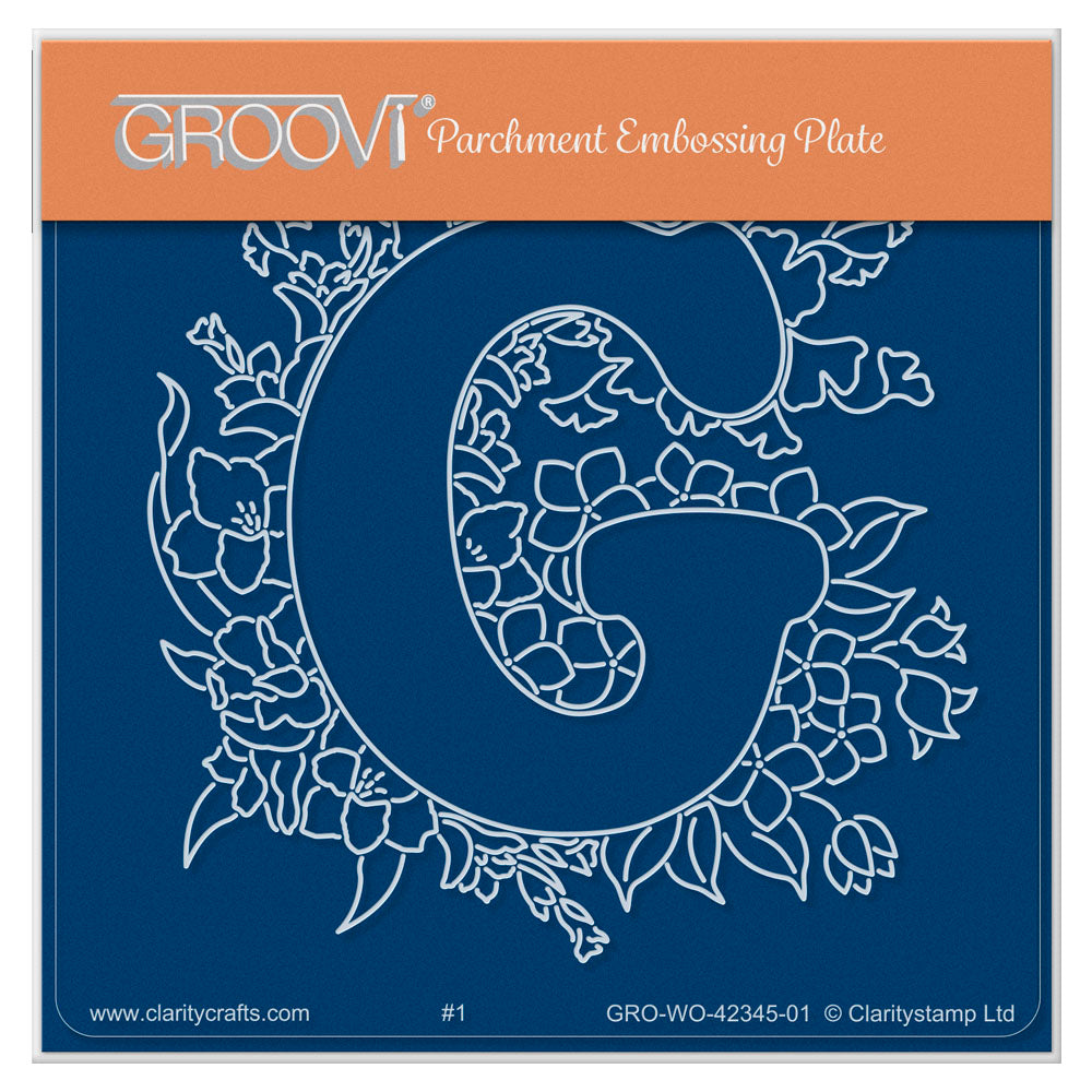 Linda's Floral Alphabet - Letter G A6 Square Groovi Plate – Pergamano