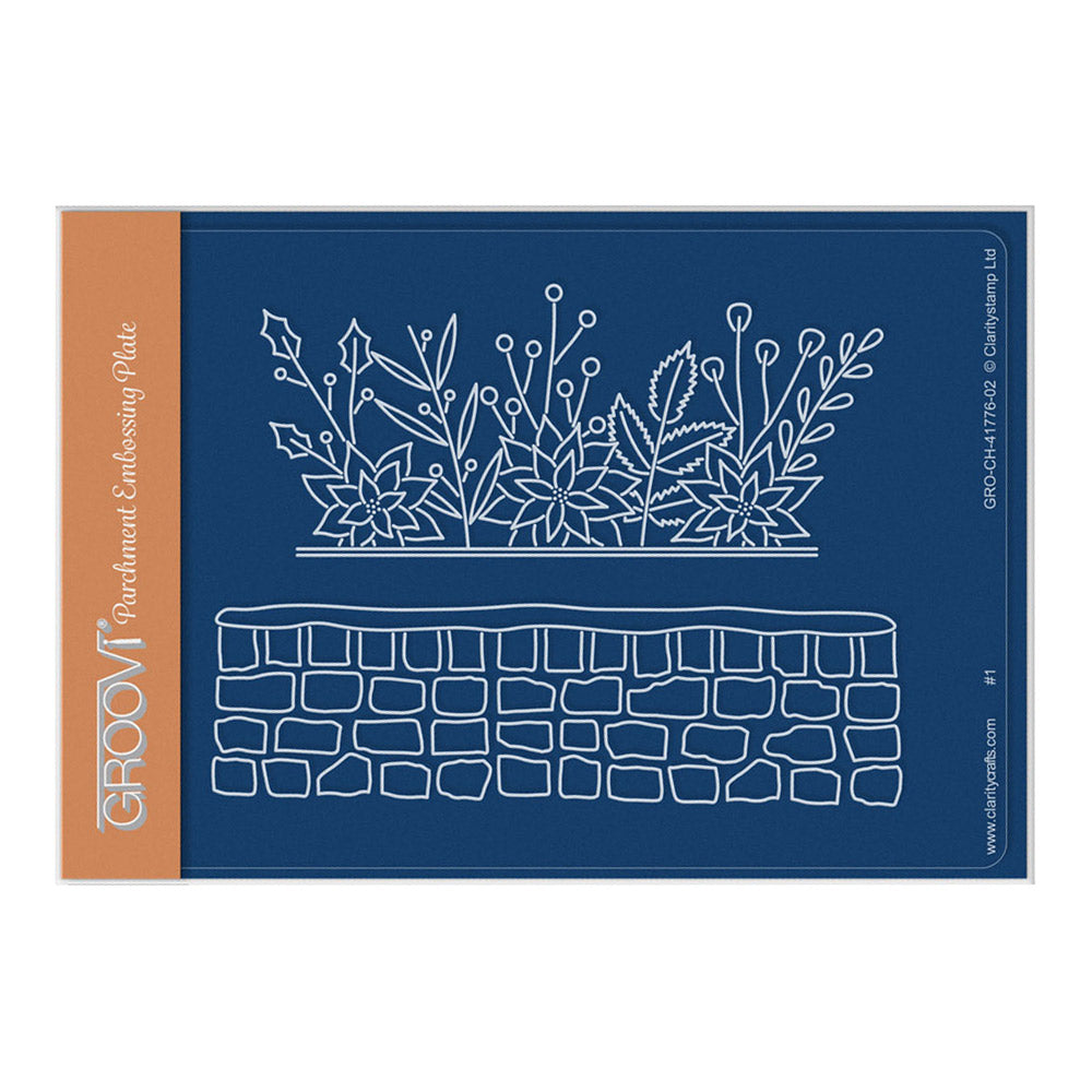 Holly & Cobblestone Wall A6 Groovi Plate – Pergamano