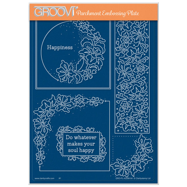 Barbara's Happiness - Japanese Floral Crescent & Panel A5 Groovi Plate ...