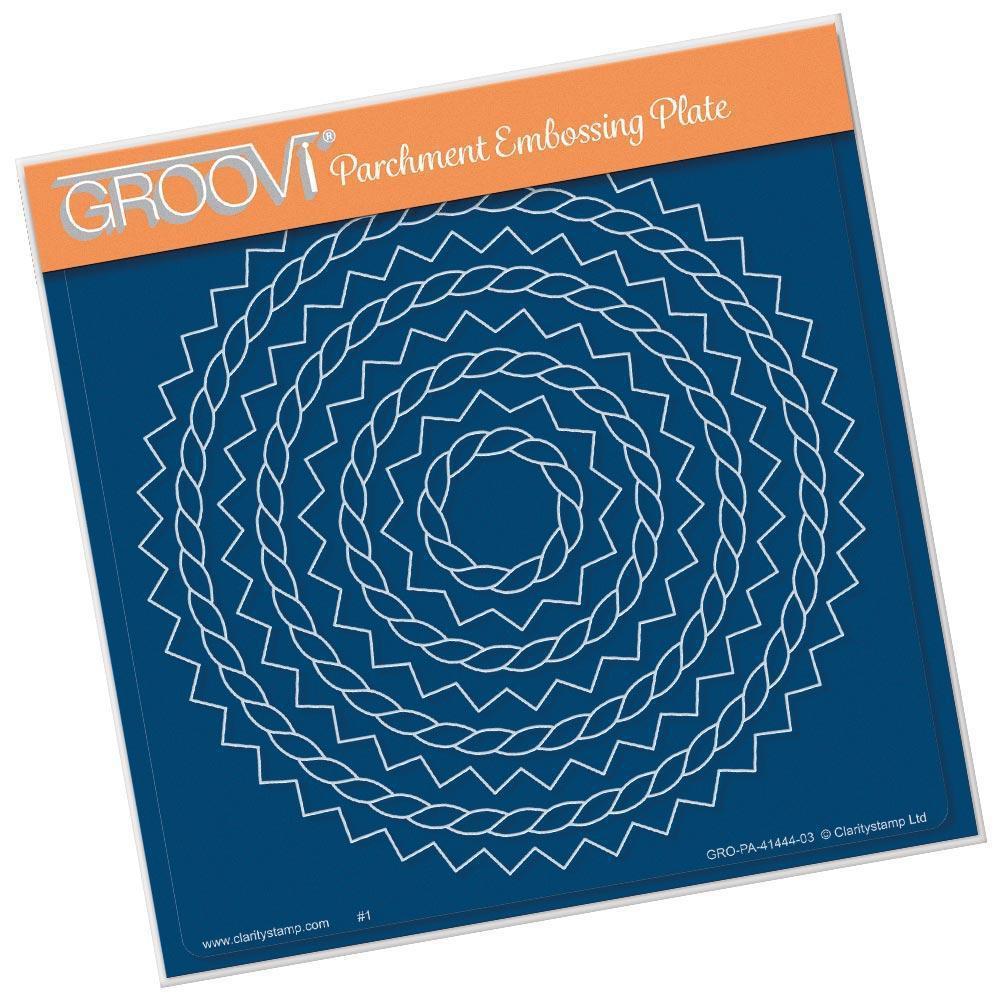 Nested Rope & Points Border Frames A5 Square Groovi Plate – Pergamano