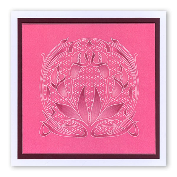 Art Nouveau Lilies A5 Square & Groovi Border Plate Set – Pergamano