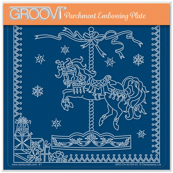 Linda's Christmas Carousel A5 Square Groovi Plate – Pergamano