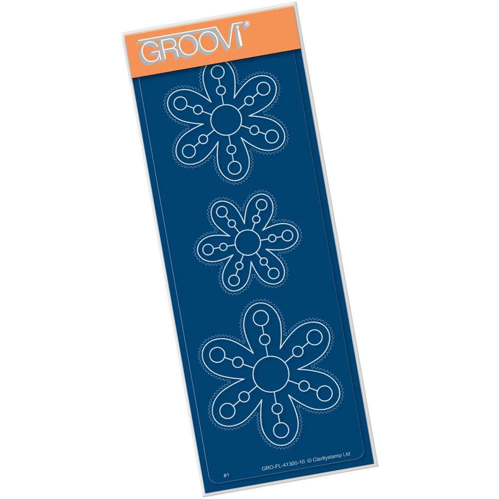 Tina's Pretty Posy Picot Flowers A5 Long Groovi Plate – Pergamano