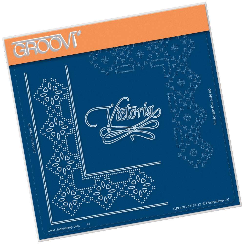 Queen Victoria Lace Duet A5 Square Groovi Piercing Grid – Pergamano