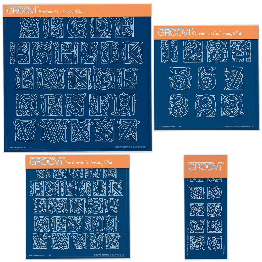 Celtic Illuminated Alphabet & Numbers Groovi Plate Collection – Pergamano