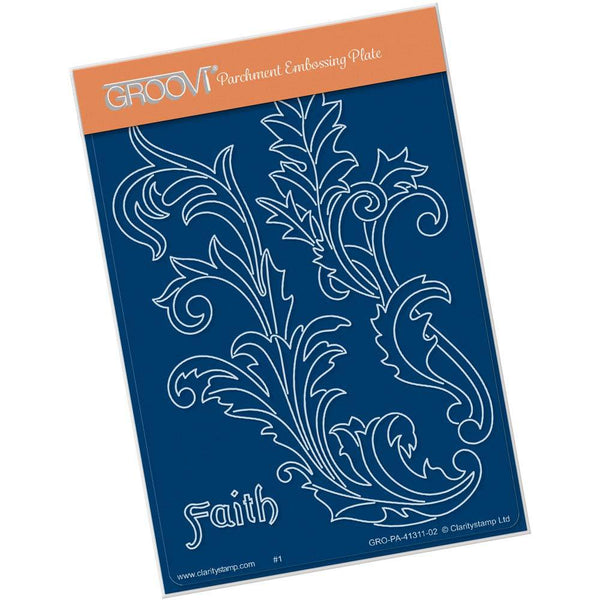 Faith Filigree Swirls A6 Groovi Plate – Pergamano