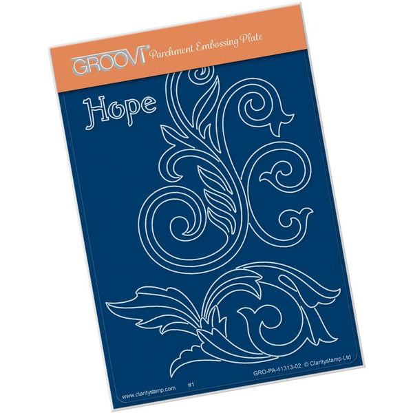Hope Filigree Swirls A6 Groovi Plate – Pergamano
