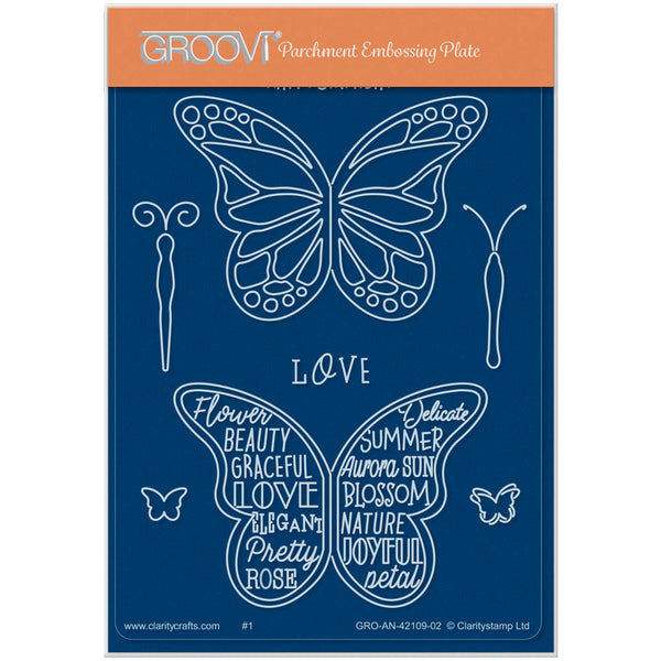 Happy Birthday Butterflies A6 Groovi Plate – Pergamano