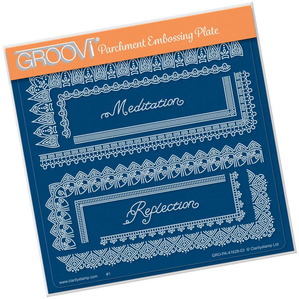 Tina's Spiritual Meditation Border A5 Square Groovi Plate – Pergamano