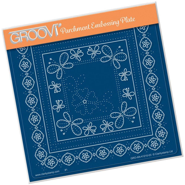 Tina's Embroidery Butterflies A5 Square Groovi Plate – Pergamano